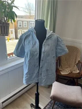 Jackets & Coats | Womens Vintage Jean Jacket Light Wash Short Sleeve ...